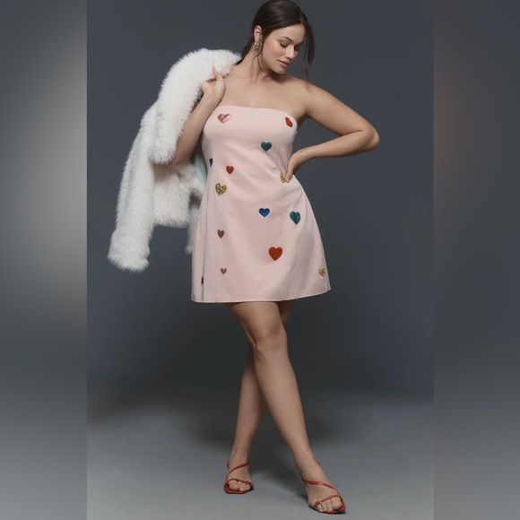 Anthropologie | Dresses | Mare Strapless Heartembellished Mini Dress | Poshmark